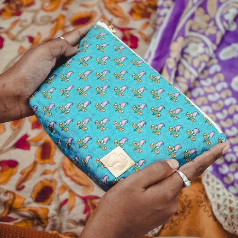 Offspring Project - Bollywood Fabric Beauty Bag | Ethically Made – Jade ...